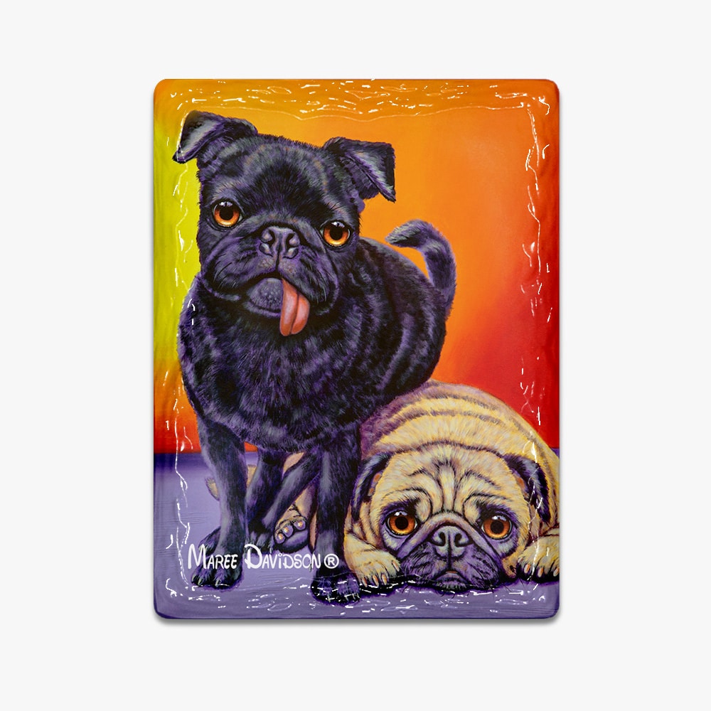 Double Trouble - Ceramic Magnets - Two Pugs