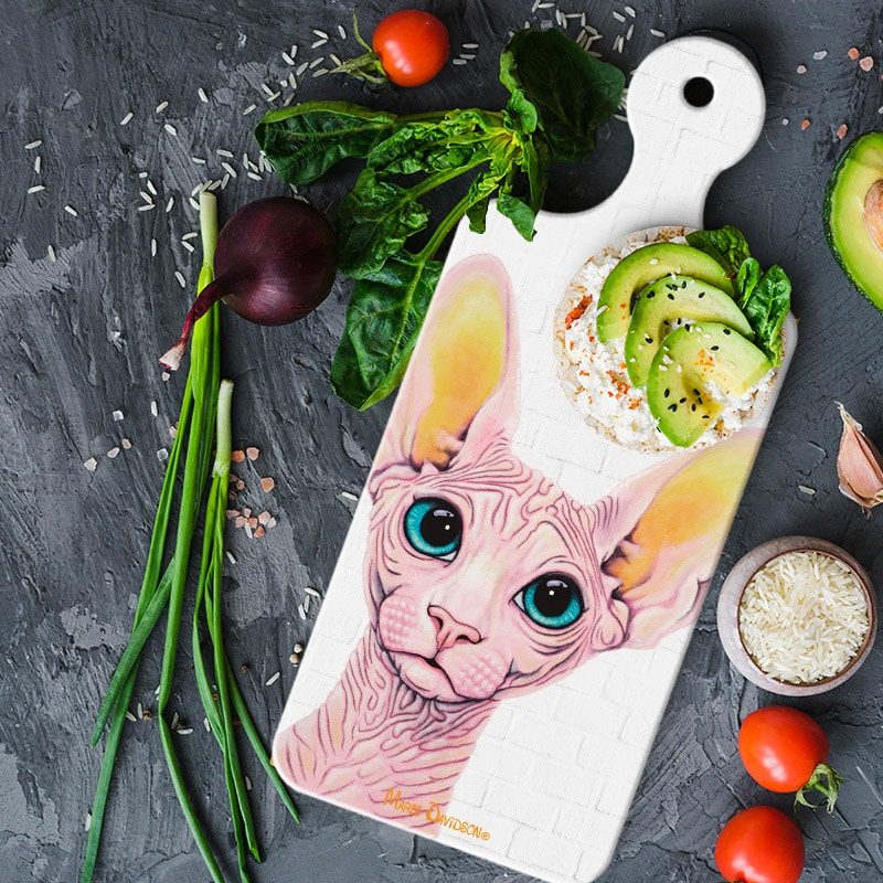 Madame Meow - Rectangle Ceramic Cheese Platter Sphynx