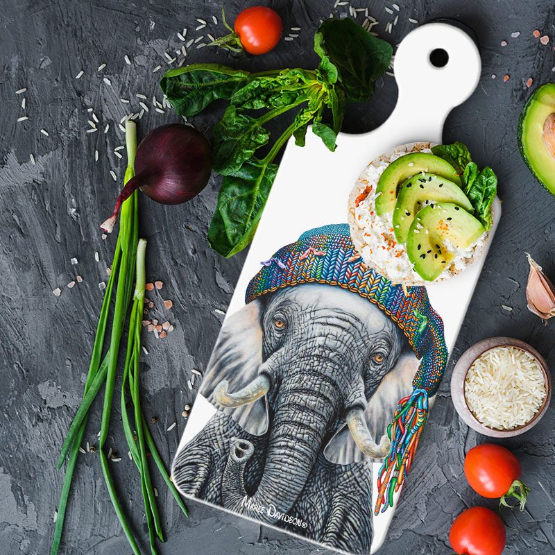 Ronnie the Hippie Elephant - Rectangle Ceramic Cheese Platter